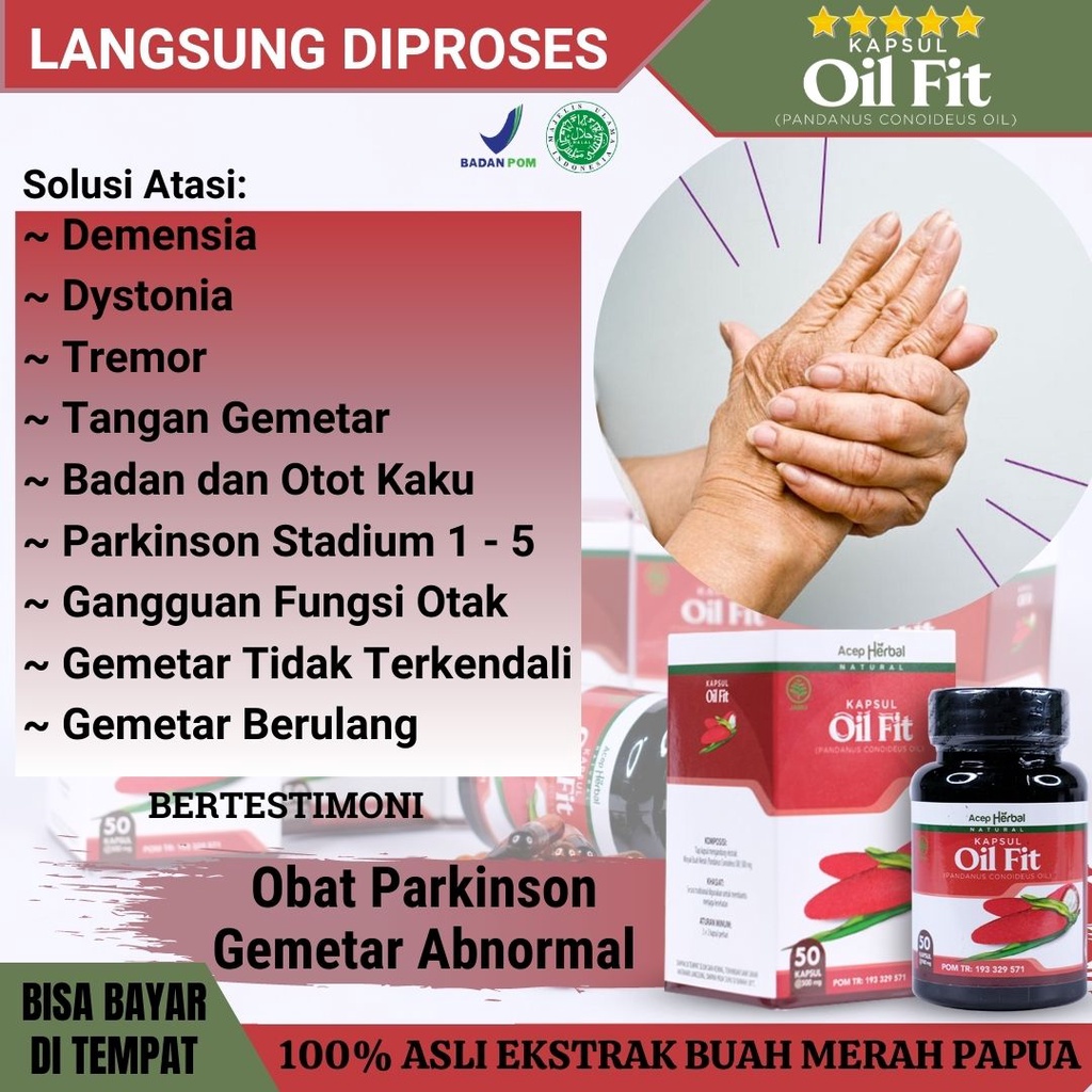 Jual Oil Fit Kapsul Obat Herbal Parkinson Tremor 100% ORI Berkhasiat ...