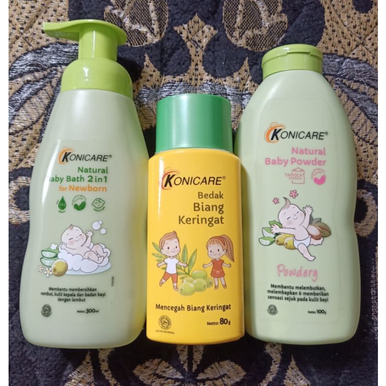 Jual Konicare baby bath 300ml / baby powder 100gr / bedak biang ...
