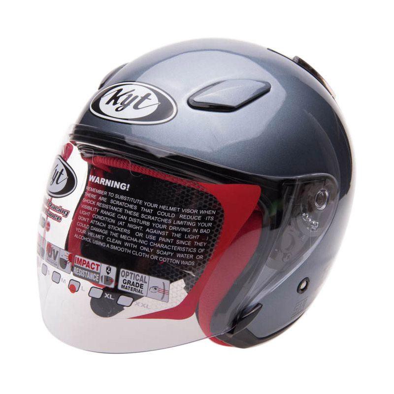 Jual Helm KYT DJ Maru Solid - All Grey | Shopee Indonesia