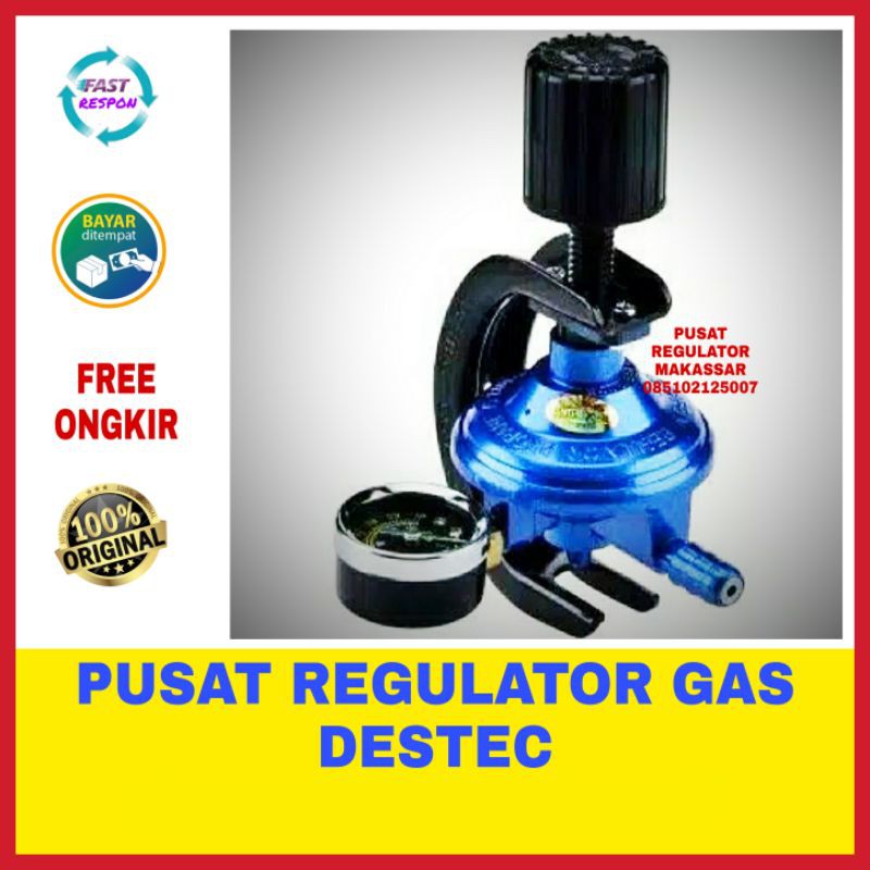 Jual Regulator Destec Kran Pemutar Atas dengan Petunjuk Meter | Shopee ...