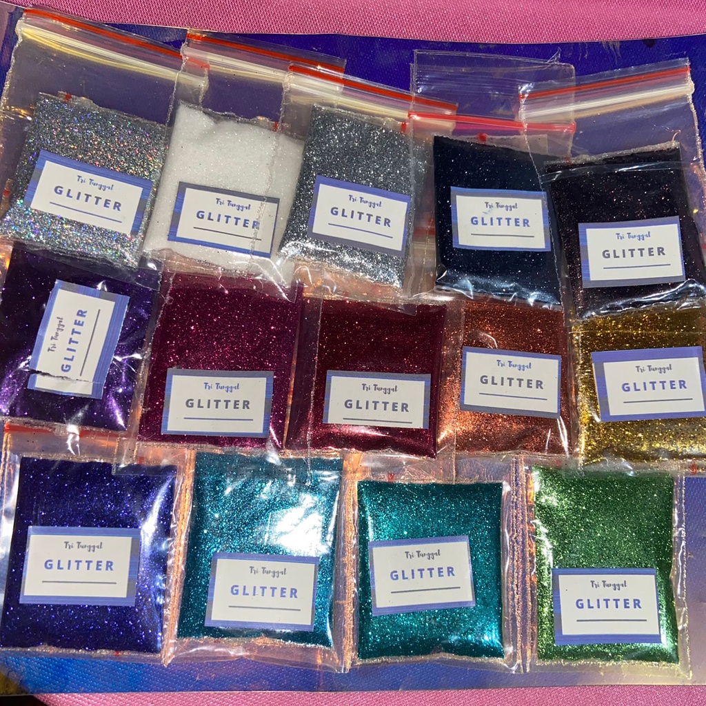 Jual GLITTER Serbuk 8 GR 8gr Plastik Glitter Eceran Pernak Pernik Bubuk ...