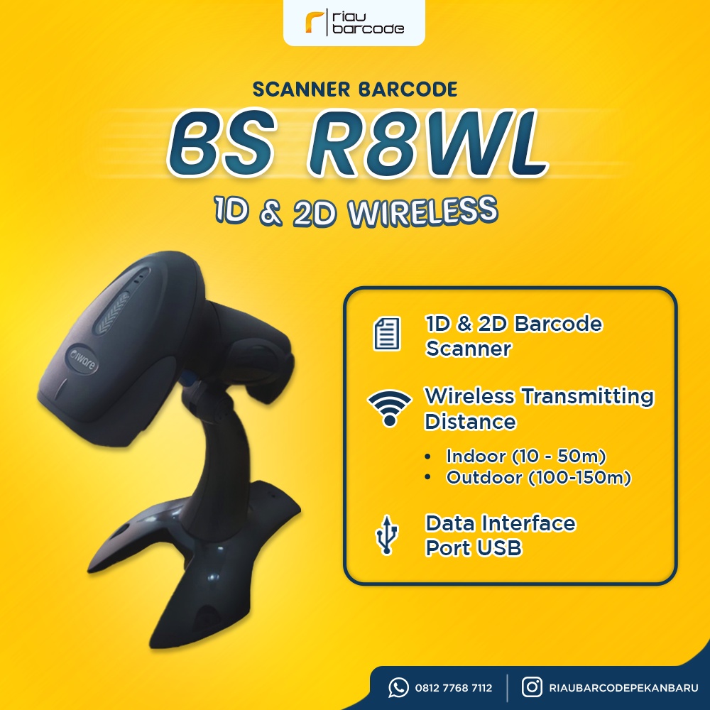 Jual SCANNER BARCODE BS R8WL 1&2 D WIRELESS | Shopee Indonesia