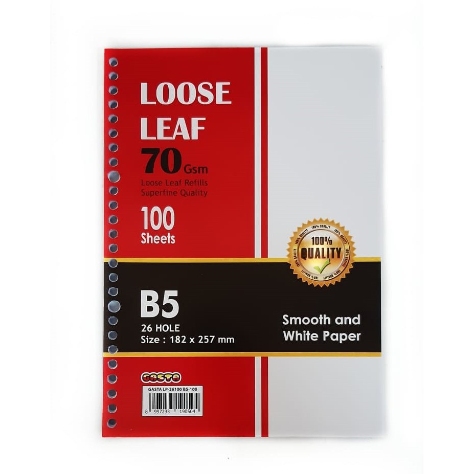 Jual KERTAS BINDER LOOSE LEAF B5 POLOS 26 RING LUBANG 100 LEMBAR ISI BINDER NOTE LOOSE LEAF 70 G ...