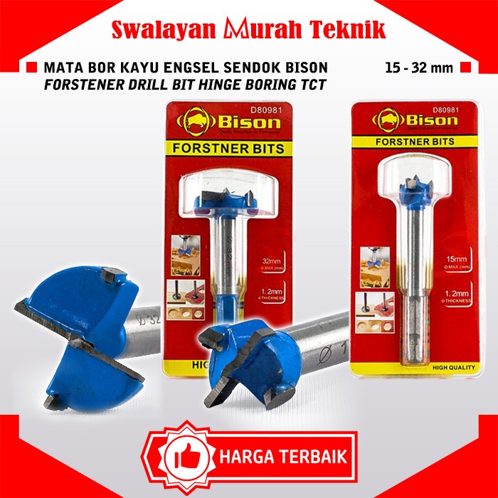 Jual MATA BOR KAYU ENGSEL SENDOK BISON FORSTNER TCT DRILL 19MM 20MM ...