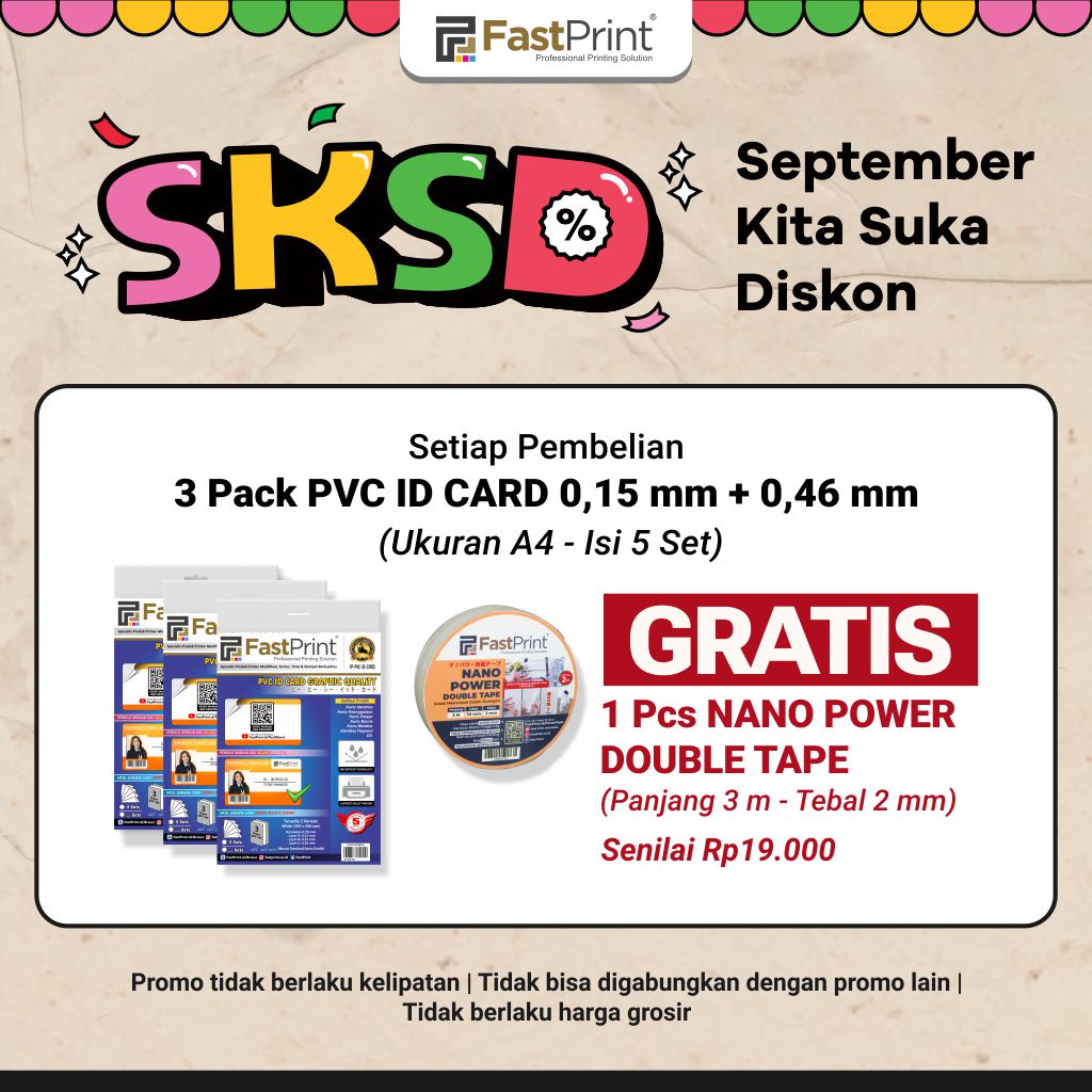 Jual Kertas PVC Bahan ID Card Blank Fast Print A4 5 Set Ukuran 0.76 MM ...