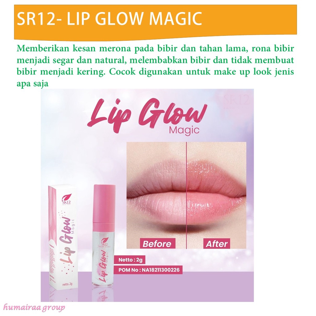 Jual SR12 LIP GLOW MAGIC/Pelembab dan pencerah bibir alami/Tidak mudah pudar/Bibir segar ...