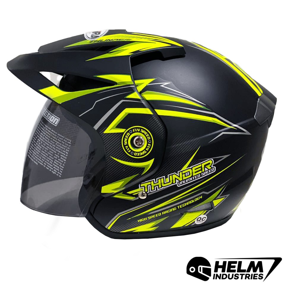 Jual Helm Motor Half Face Single Visor Thunder SNI Kualitas Premium ...