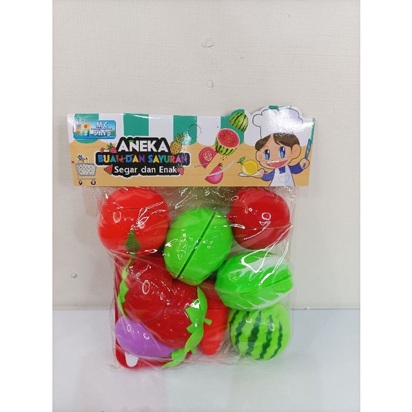 Jual MF 19 MAINAN ANAK EDUKASI ANEKA BUAH DAN SANYURAN POTONG BUAH ...