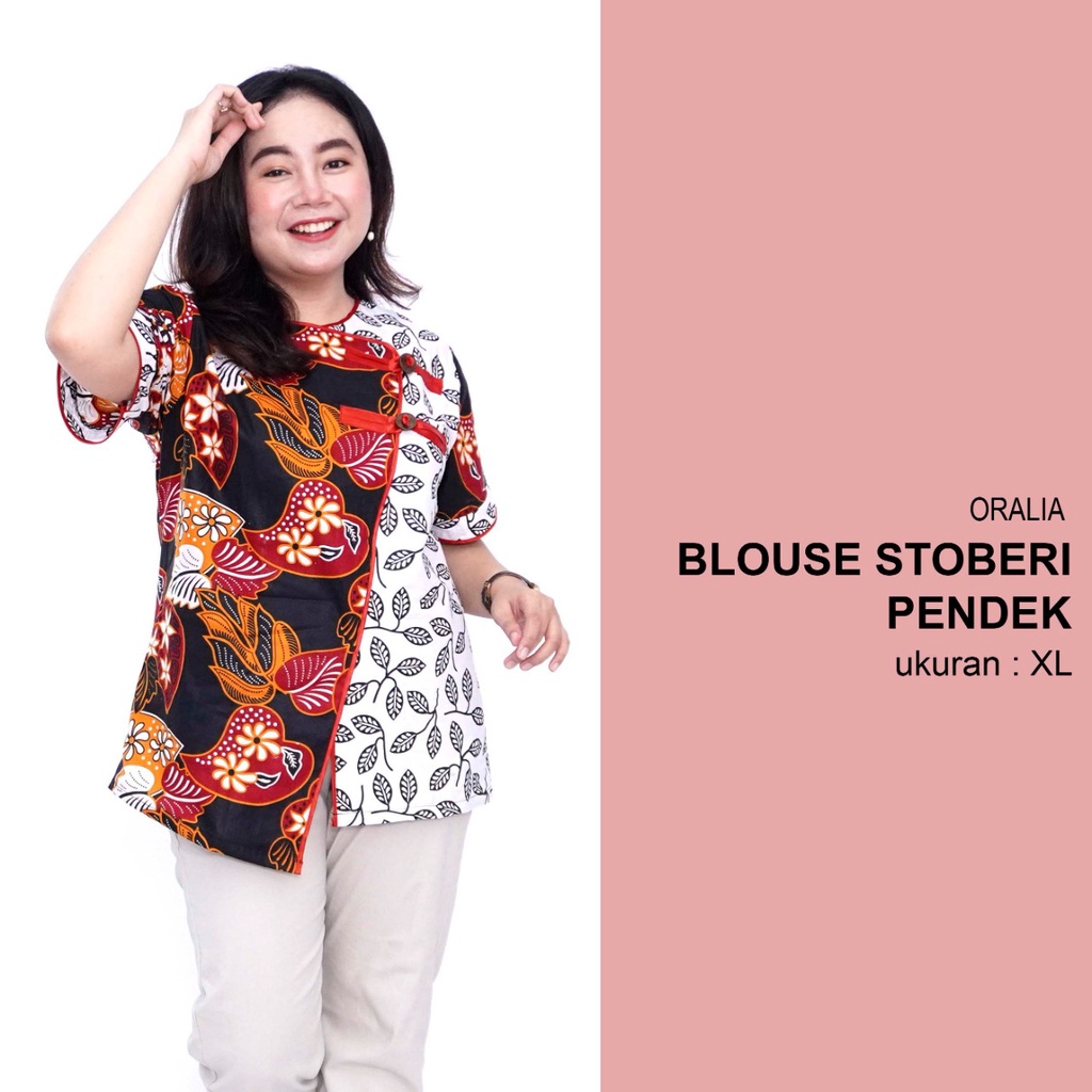Jual Blouse Big Size Wanita Atasan Batik Jumbo L Xl 2l 3l 4l 5l 6l 7l