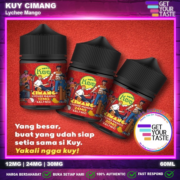 Jual Liquid Kuy Cimang 60ML Saltnic Lychee Mango by MOVI | Shopee Indonesia