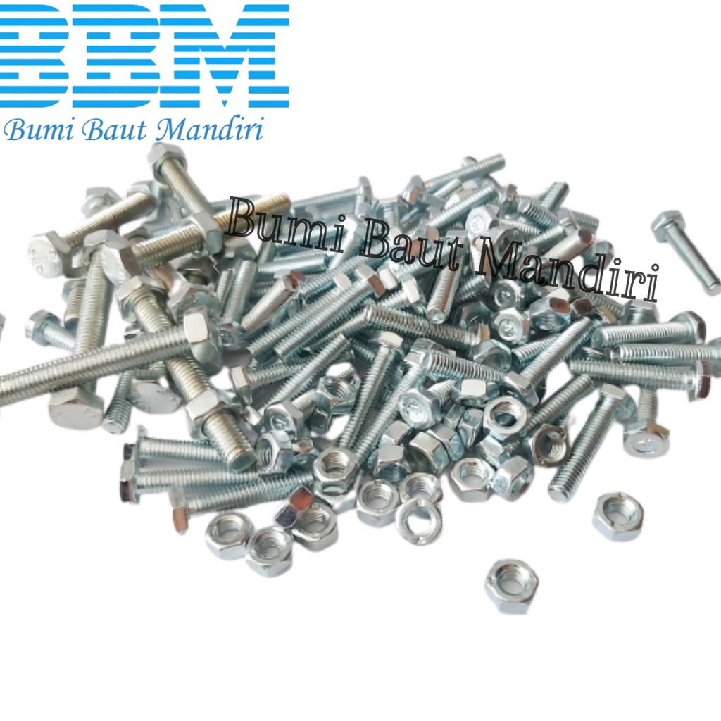 Jual BAUT MUR BESI 4X10 PUTIH | Shopee Indonesia