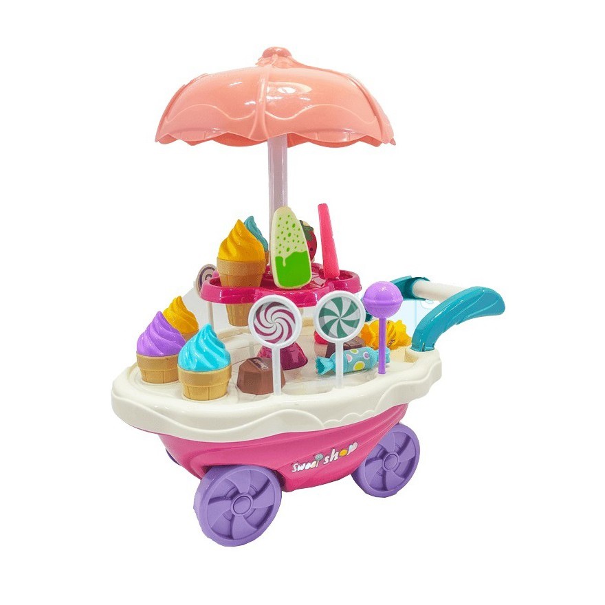 Jual Mainan Ice Cream Candy Troly Home Candy Cart Gerobak Permen Es ...