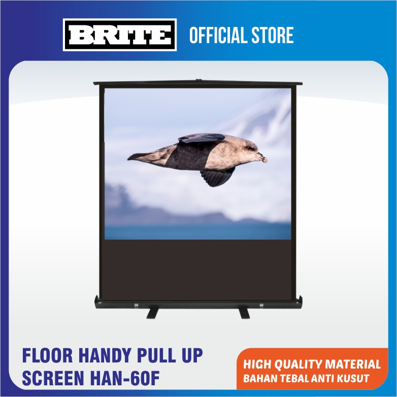 Jual BRITE Screen HAN-60F Floor Handy Pull Up Screen Projector || Layar ...