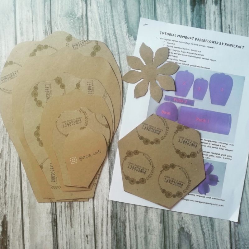Jual Free Tutorial Terlaris Pola Paper Flower Template Paper