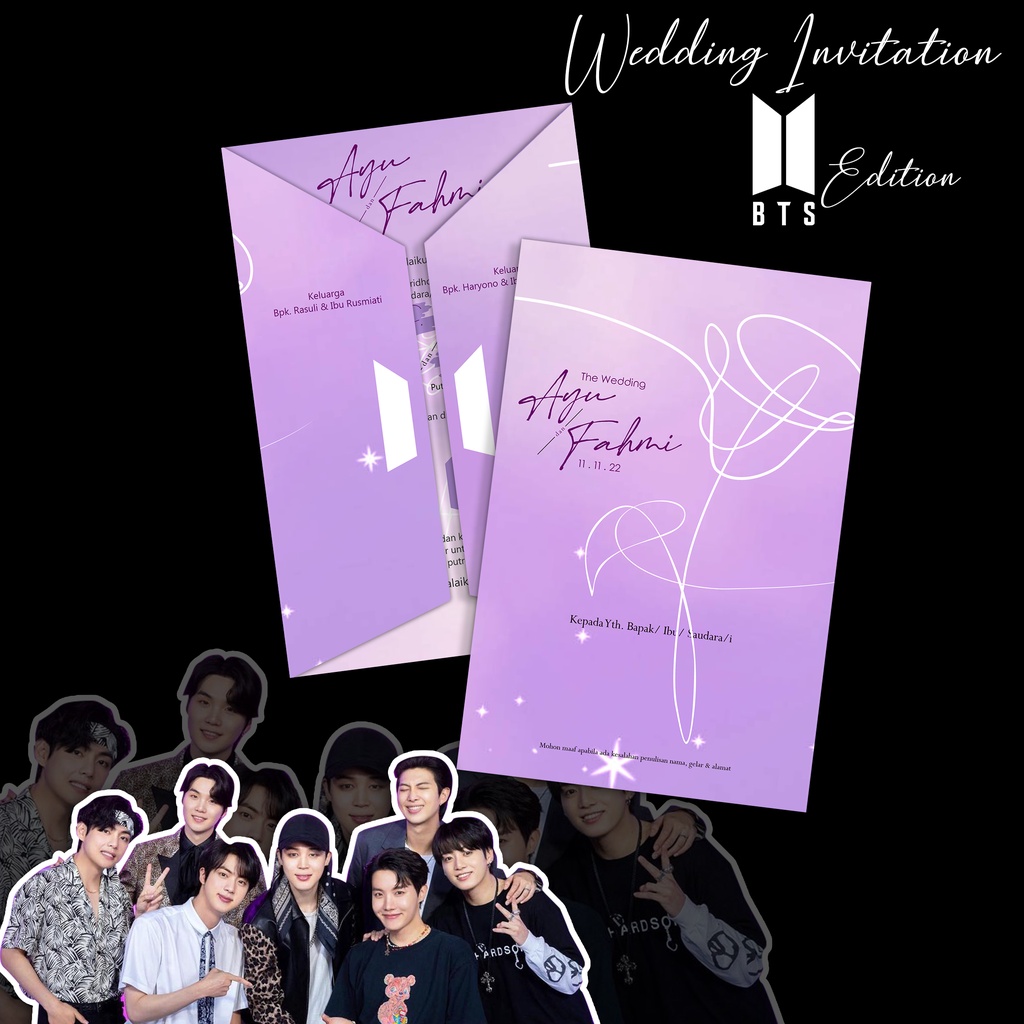 Jual undangan pernikahan tema BTS undangan army undangan kekinian ...