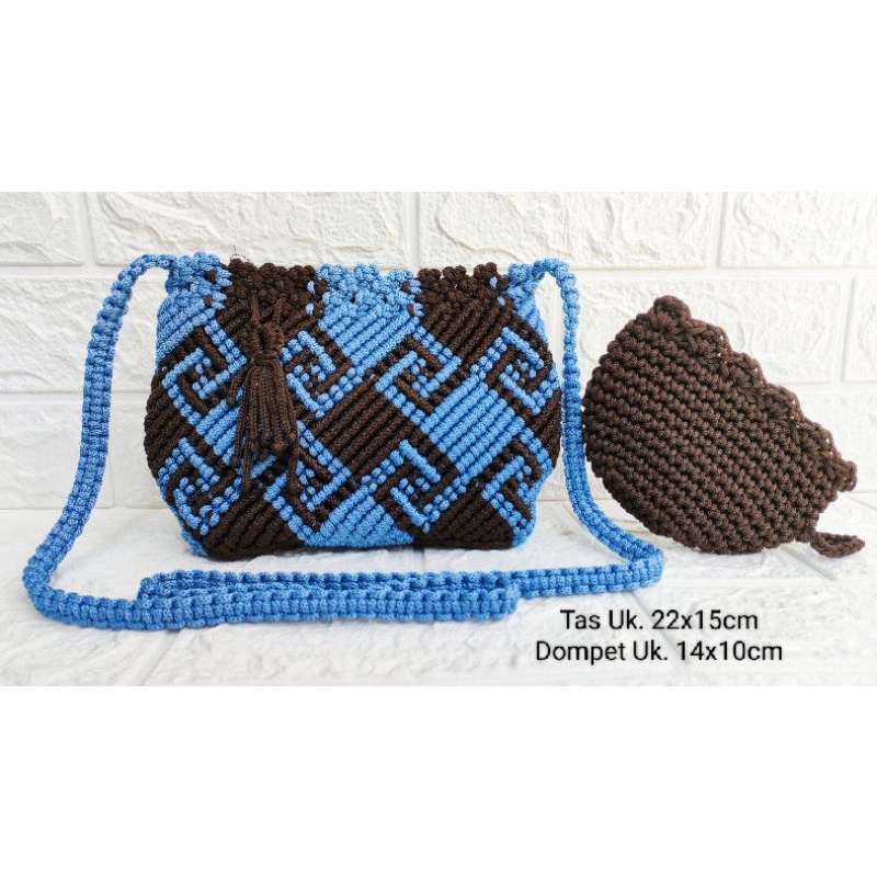 Jual Tas Rajutan Talikur Selempang Motif Kalimantan Tas Tali Kur Murah ...