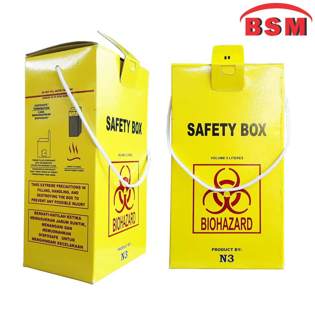 Safety Box Bio Hazard Kapasitas 5 Liter Kotak Limbah Medis | Shopee ...
