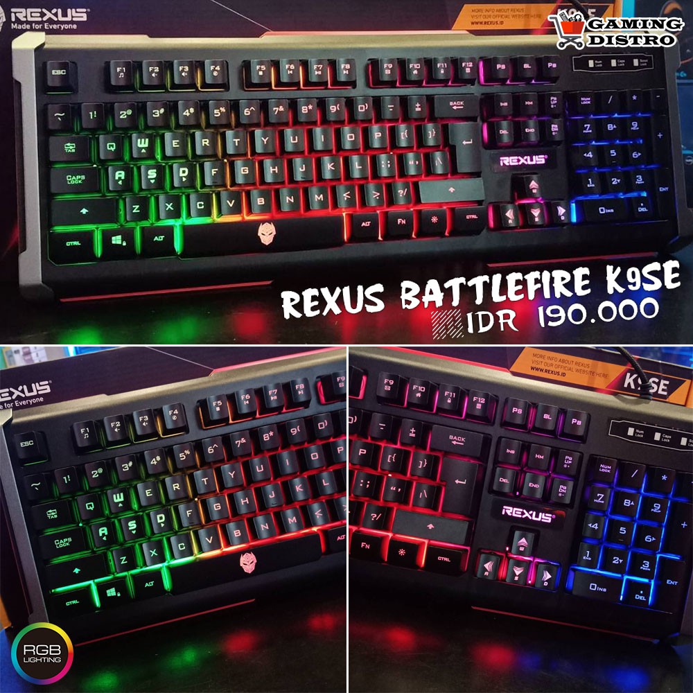 Jual Rexus Battlefire K9SE RGB Gaming Keyboard - Keyboard Rexus K9SE ...