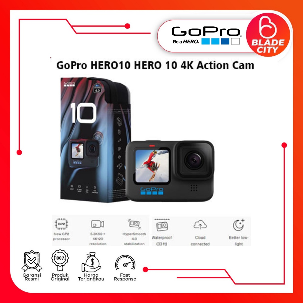 Jual GoPro Hero 10 Black Action Camera - Original Garansi TAM 1 Tahun | Shopee Indonesia
