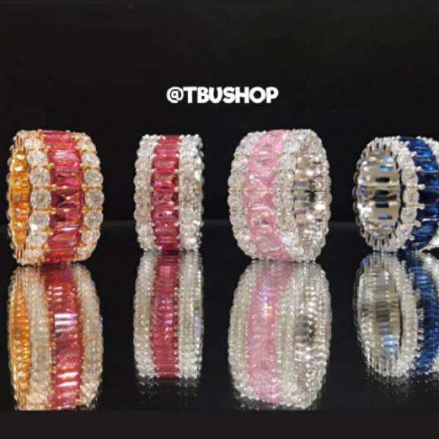 Jual Cincin Permata Swarovski Gold Plated 22K Tersedia 3 Pilihan Warna | Shopee Indonesia