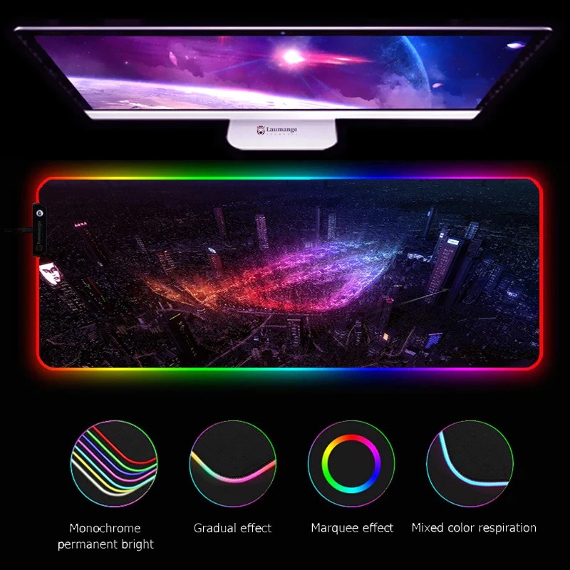 Jual Mouse pad Gaming RGB XL Glowing LED High Precision Mousepad ...