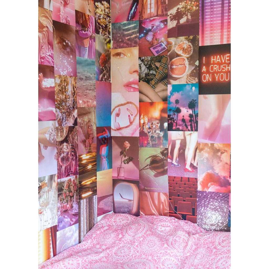 Jual Poster Dinding Pink Aesthetic Murah Glossy || Walldecor Pink ...