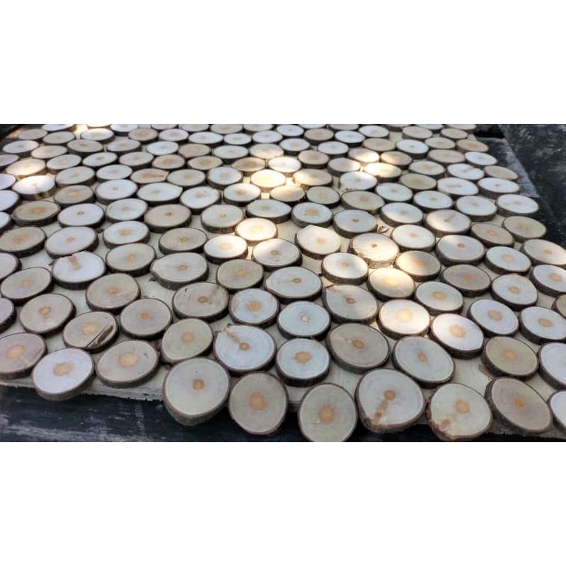 Jual wood slice kayu mahuni diameter 4-5 cm | Shopee Indonesia