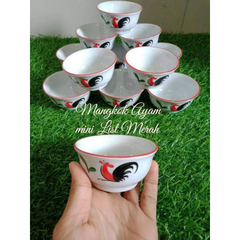 Jual mangkok cuka ayam list merah | Shopee Indonesia