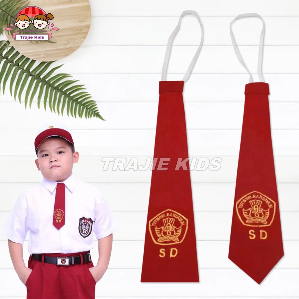 Jual Dasi Sekolah Anak SD Warna Merah Logo Bordir Tut Wuri Handayani ...