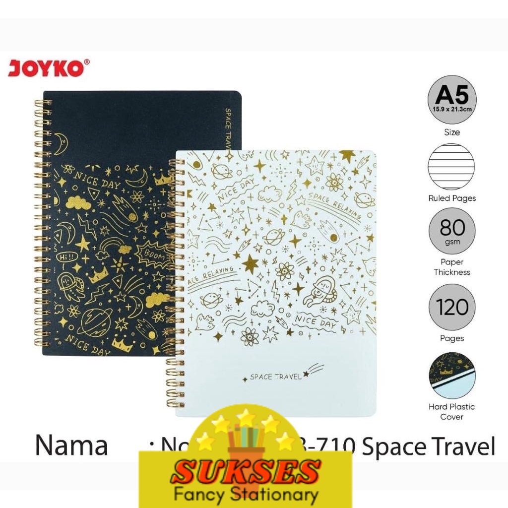 Jual Buku Tulis Catatan Bergaris Ruled Notebook Joyko Nb-710 A5 Space Travel | Shopee Indonesia