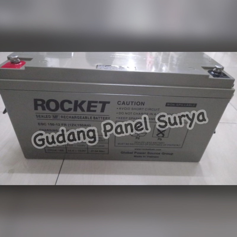 Jual Baterai Baterry Aki Accu ROCKET ESC 150-12 FR 12V 150AH 150 ah ...