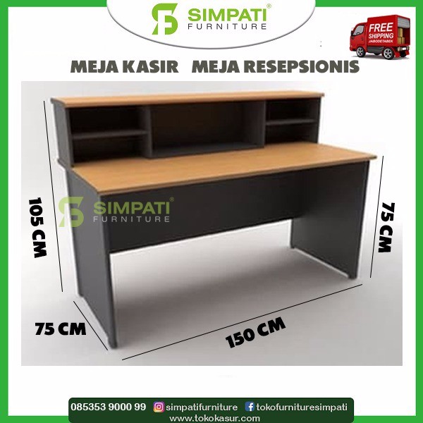Jual Meja Kasir Meja Resepsionis Uno 150 cm | Shopee Indonesia