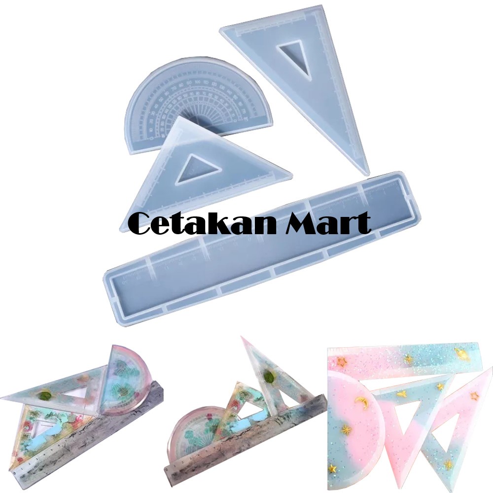 Jual CM Cetakan Silikon Resin Epoxy Craft DIY Penggaris Ruler Set 4 ...