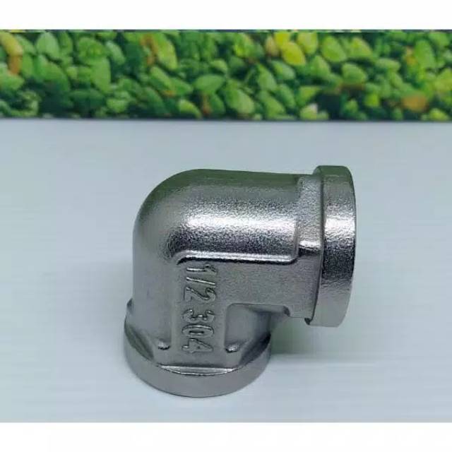 Jual Elbow drat dalam 1/2 inchi stainless 304 sambungan pipa nepel fitting knee drat dalam 1/2 ...