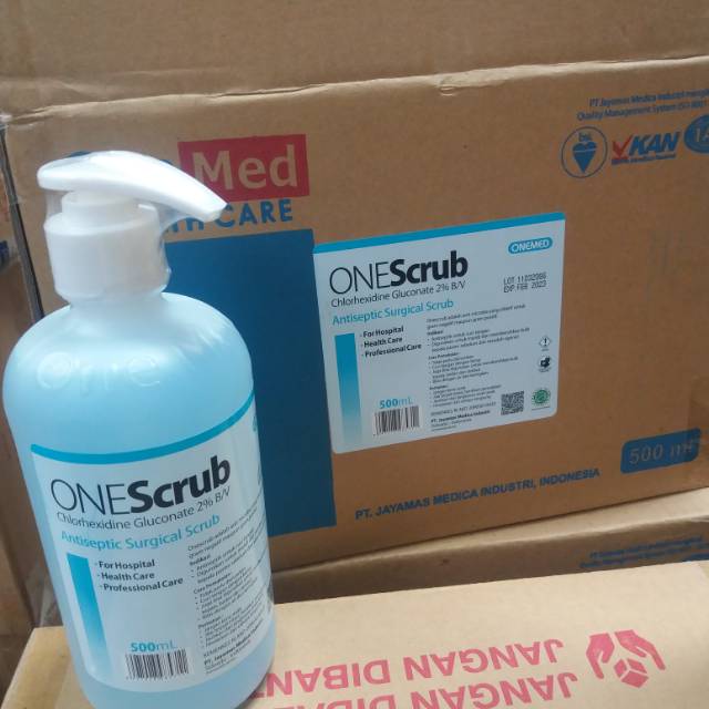 Jual ONESCRUB ONEMED 2% HAND SCRUBS +DISPENSER 500ML | Shopee Indonesia