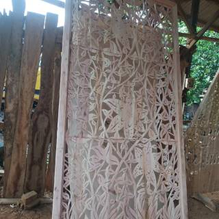 Sketsel Partisi Pembatas Ruangan Hiasan Dinding Kayu Ukiran Modern ...