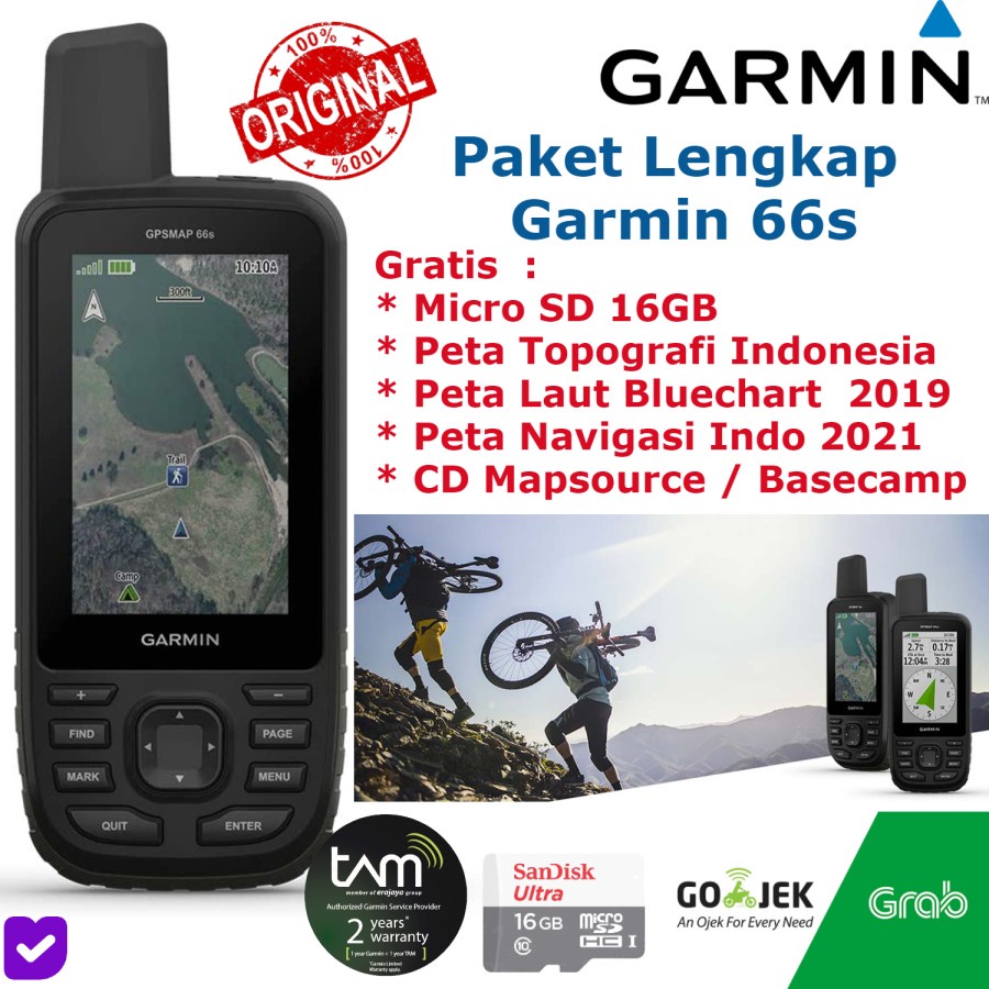 Jual New Garmin GPS Map 66s original (Free Peta Topografi Indonesia ...