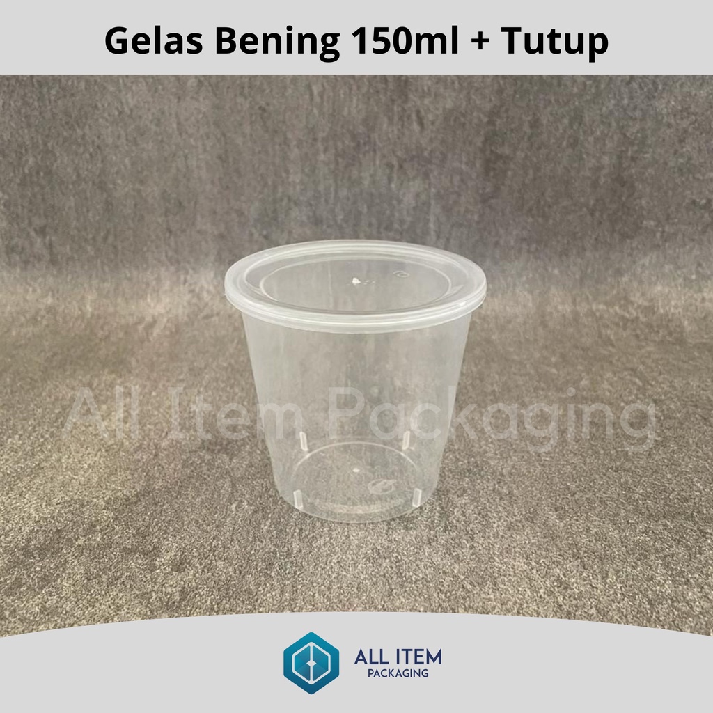 Jual Cup Pudding KLIR / Gelas Puding PP 150ml Bening + Tutup @25 Pcs ...