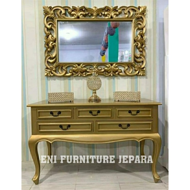 Jual set meja konsul cermin jati - set meja konsul - meja konsul jati ...