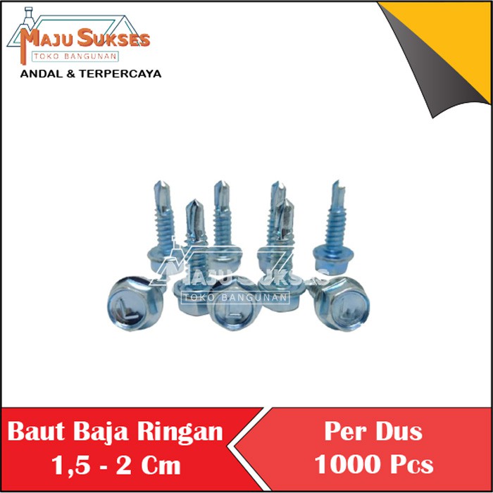 Jual Baut Skrup Sekrup Roofing Baja Ringan 1,5 CM 2 CM CNP Reng Per Dus ...