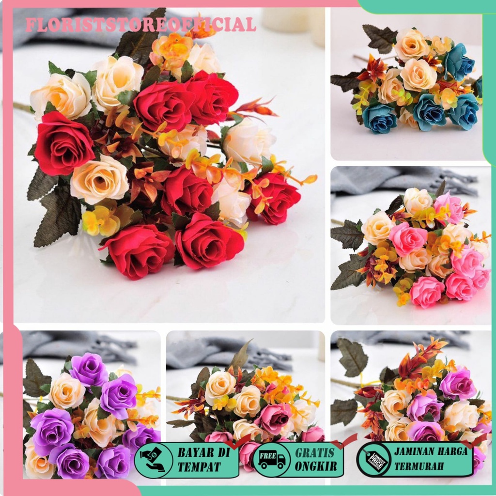 Jual COD BUNGA MAWAR BUNGA TANGKAI PLASTIK BUNGA ARTIFISIAL BUNGA ...