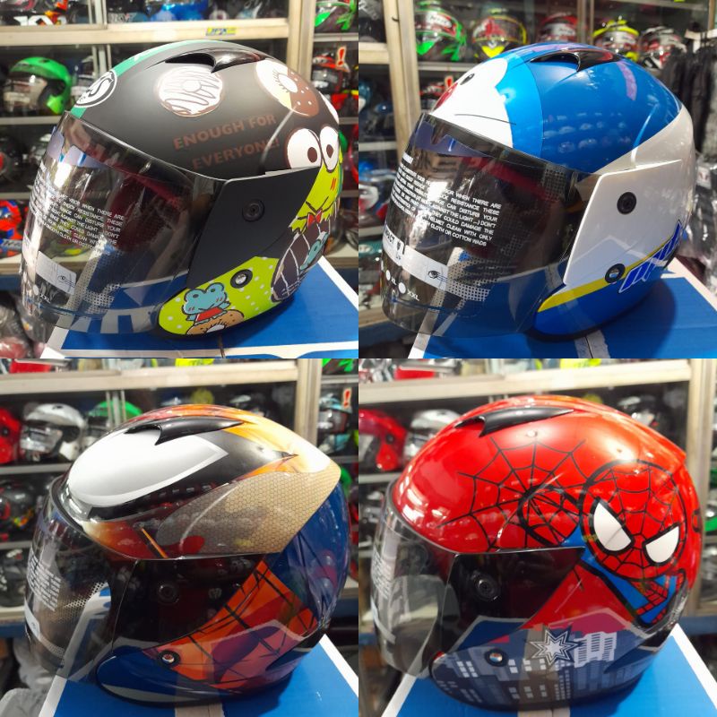 Jual HELM ANAK SNI MDS SPORT JUNIOR R3 CARTOON SPIDERMAN KEROKEROPI ...