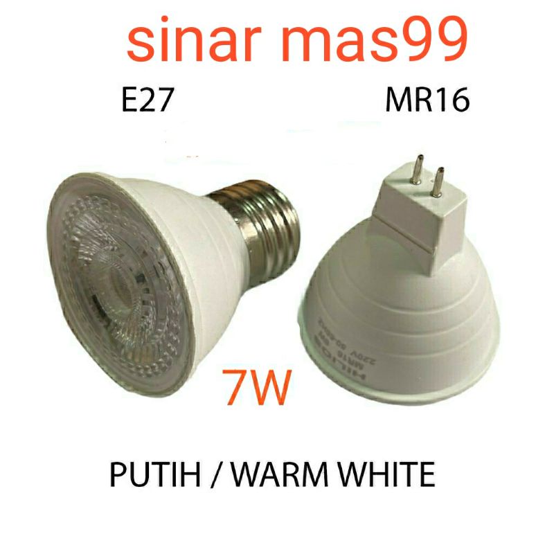 Jual LAMPU HALOGEN LED COB 7W E 27 MR 16 CAHAYA PUTIH DAN WARM WHITE/LAMPU HALOGEN SPOTLIGHT ...