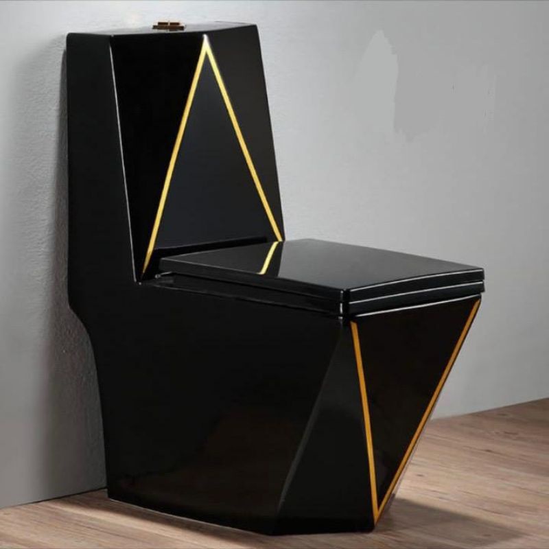 Jual Closet Hitam Emas Black Gold Minimalis Sultan Mewah Duduk yang ...
