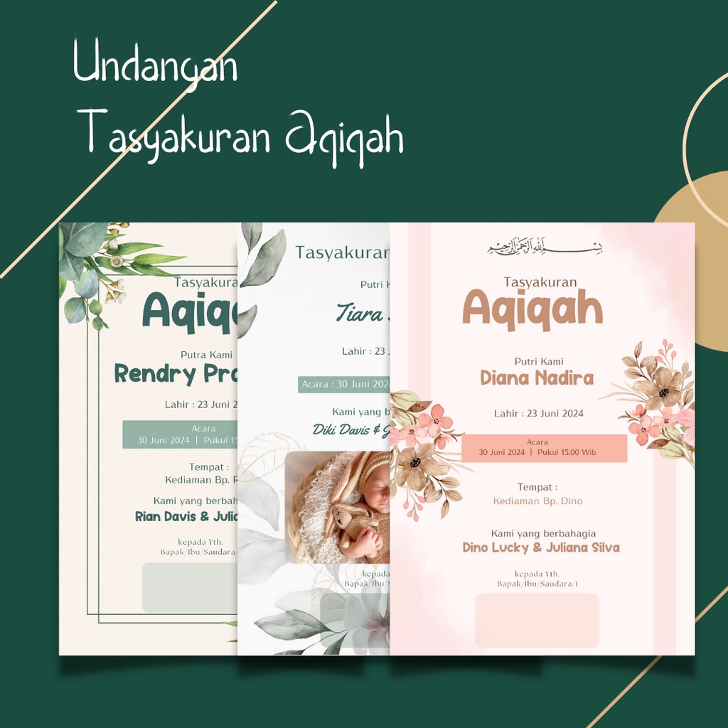 Jual [AC 260] [A5] Undangan Aqiqah / Undangan Tasyakuran Aqiqah ...