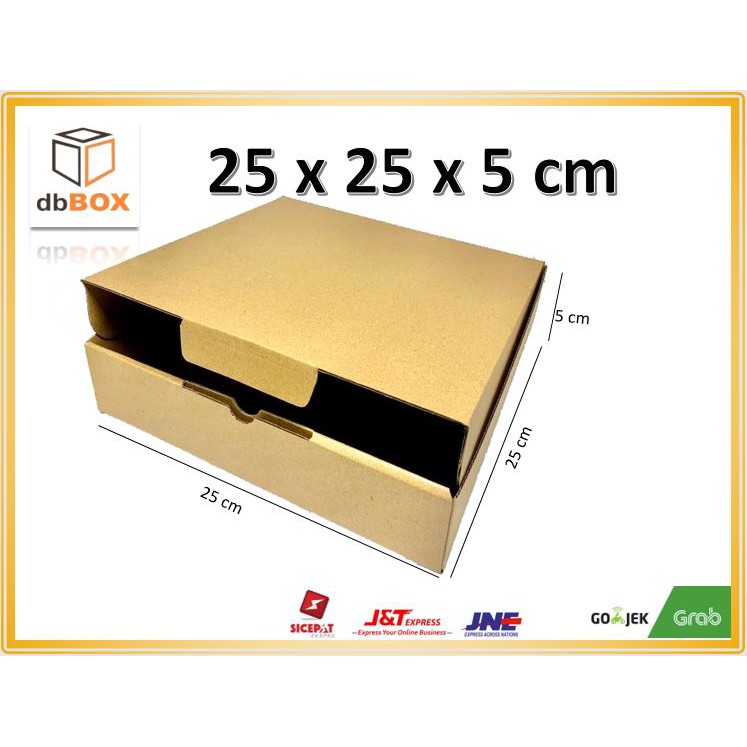 kardus uk 25x25x5 cm kardus box baju makanan pizza hijab aksesoris ...