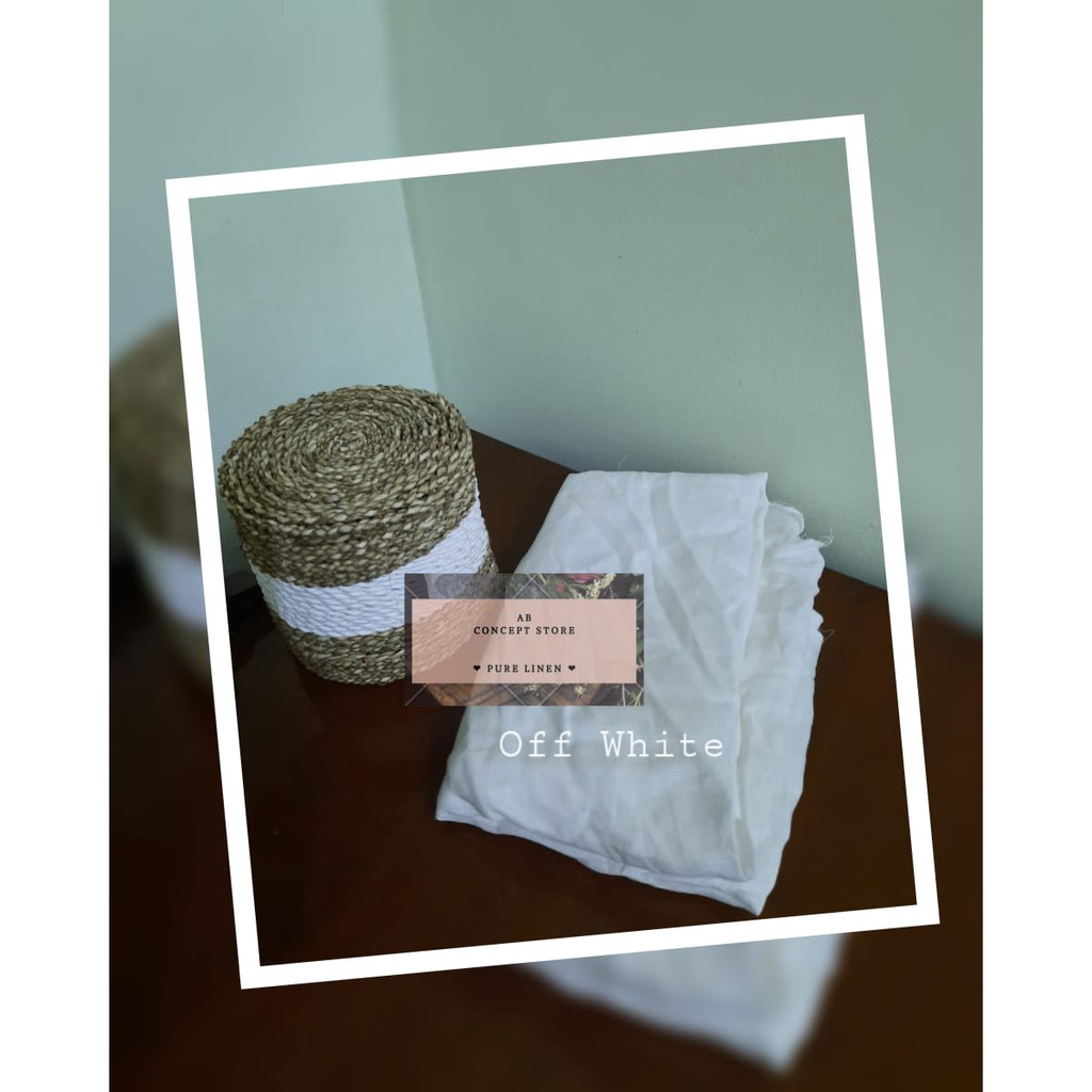 Jual Bahan Kain Linen Murni Putih Offwhite / Pure Linen Putih Offwhite ...
