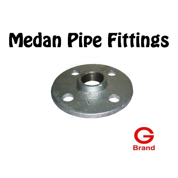 Jual Flange Galvanis Besi 3/4" drat BSPT (G) flensa floor threaded GIP ...