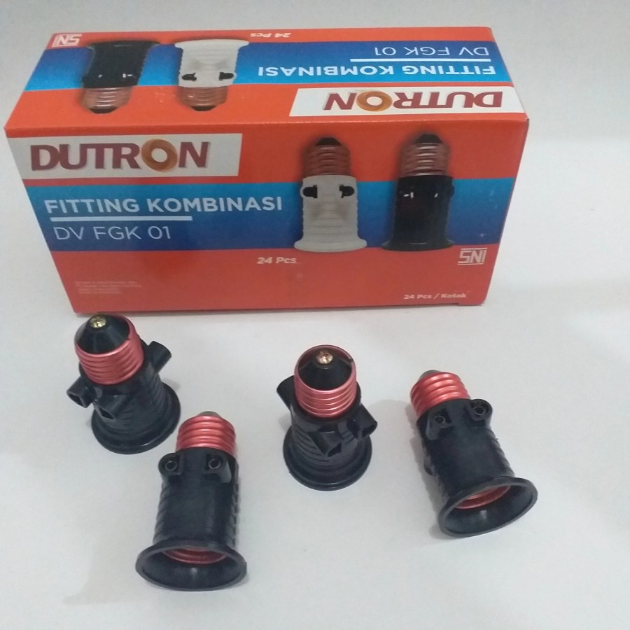 Jual Fitting Fiting Kombinasi Hitam/ Putih DUTRON / Fitting Lampu Colok SNI/Fitting Lampu DUTRON ...