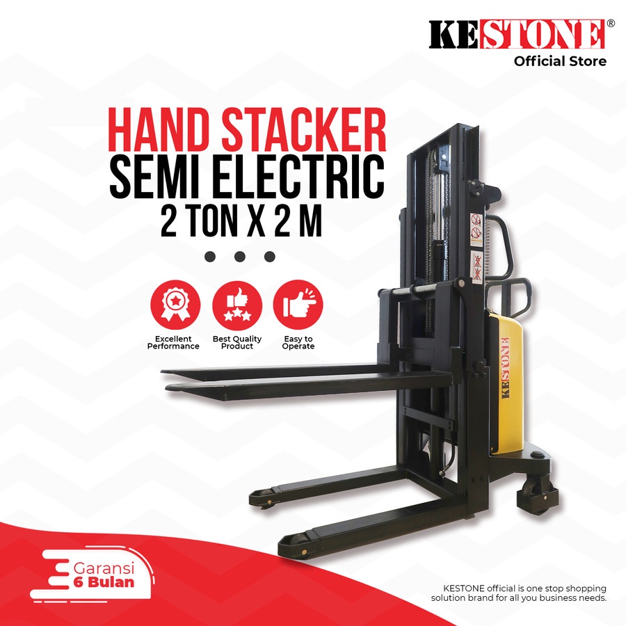 Jual Hand Stacker Semi Eletric 2 Ton x 2 Meter - Hand Lift Semi ...